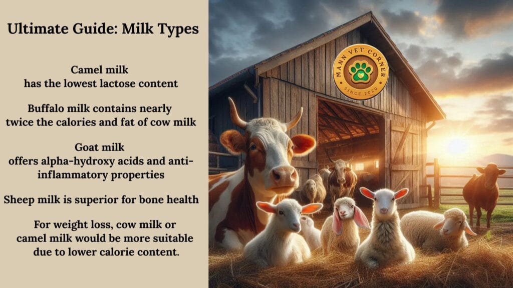 Ultimate Guide to Milk Types: Buffalo, Cow, Goat, Sheep, and Camel Milk ...