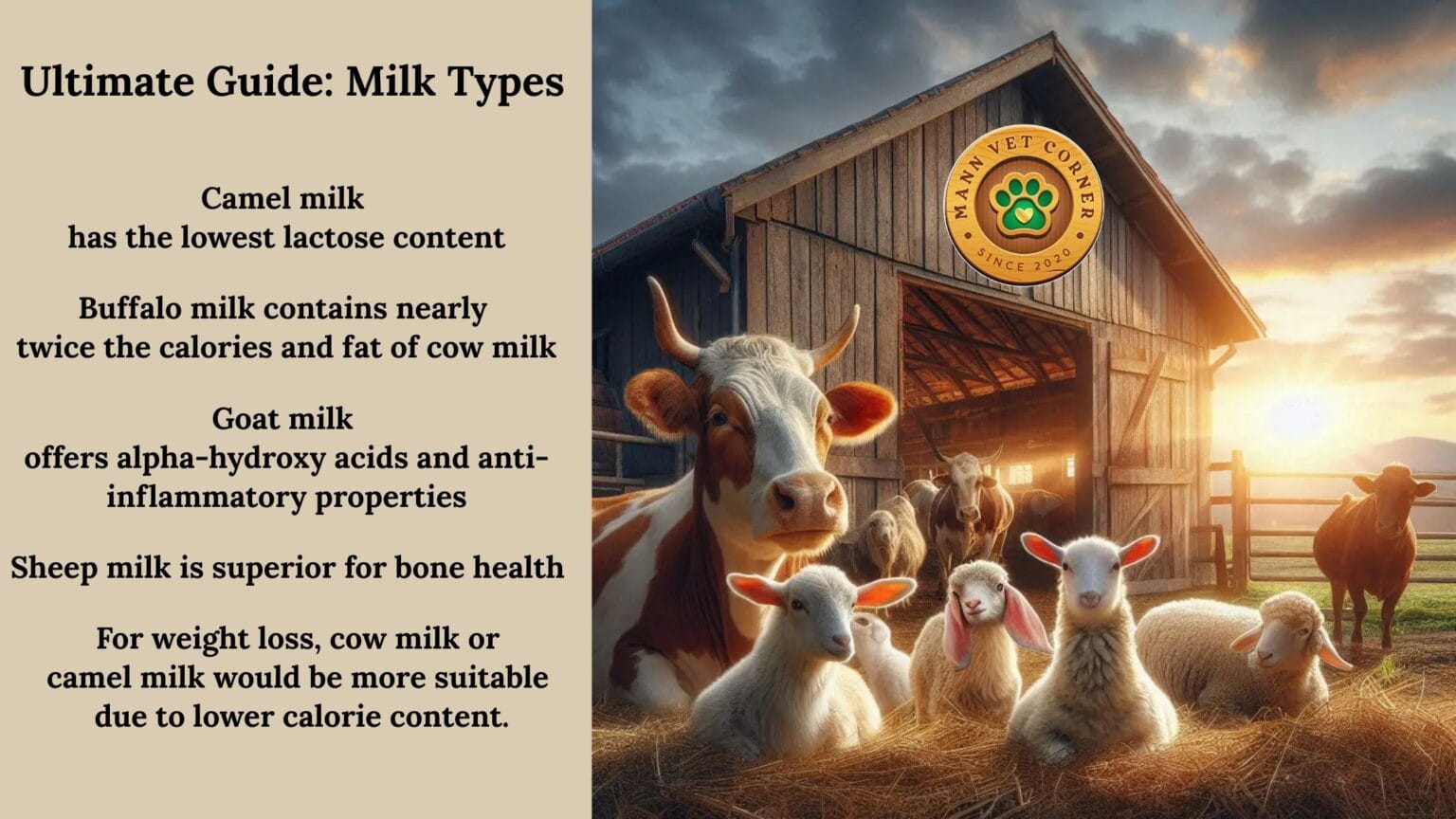 Ultimate Guide to Milk Types: Buffalo, Cow, Goat, Sheep, and Camel Milk ...